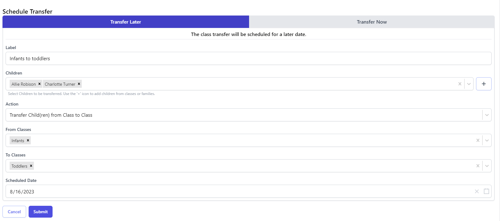 How to Schedule a Class Transfer – PB&J TV (Admin Only)